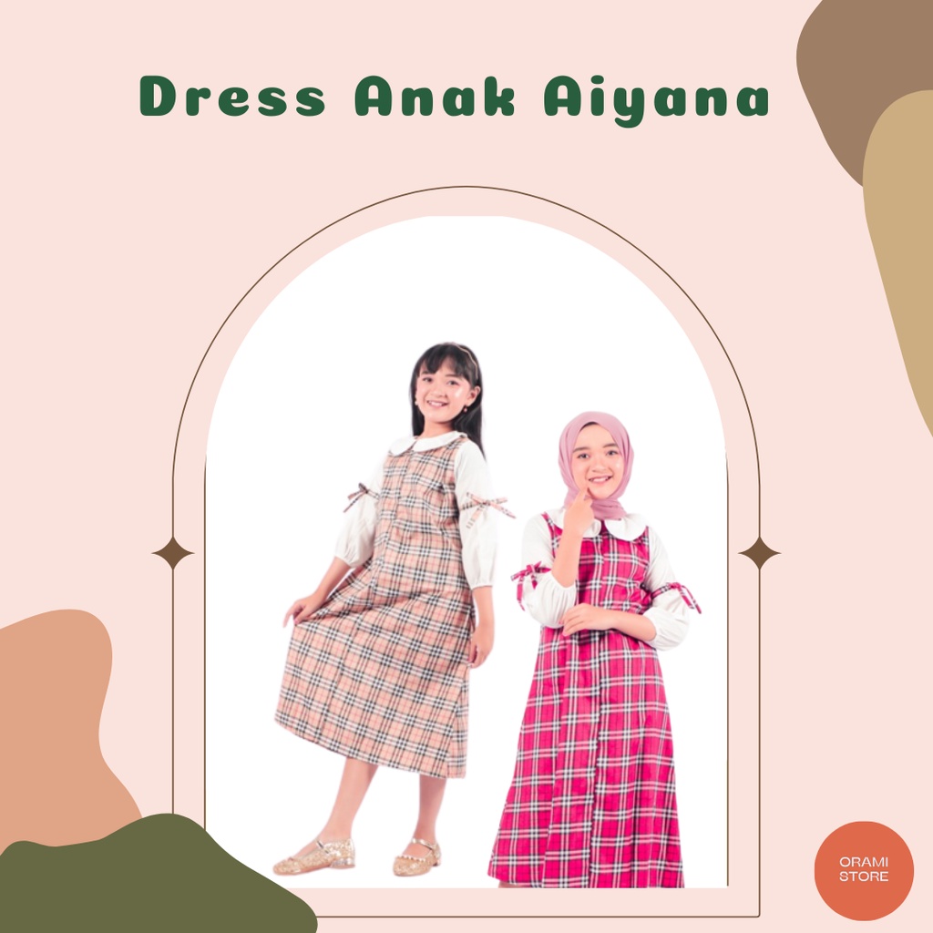 Jual Dress Raya Anak Perempuan Aiyana Kids | Motif Kotak - Kotak cewek ...