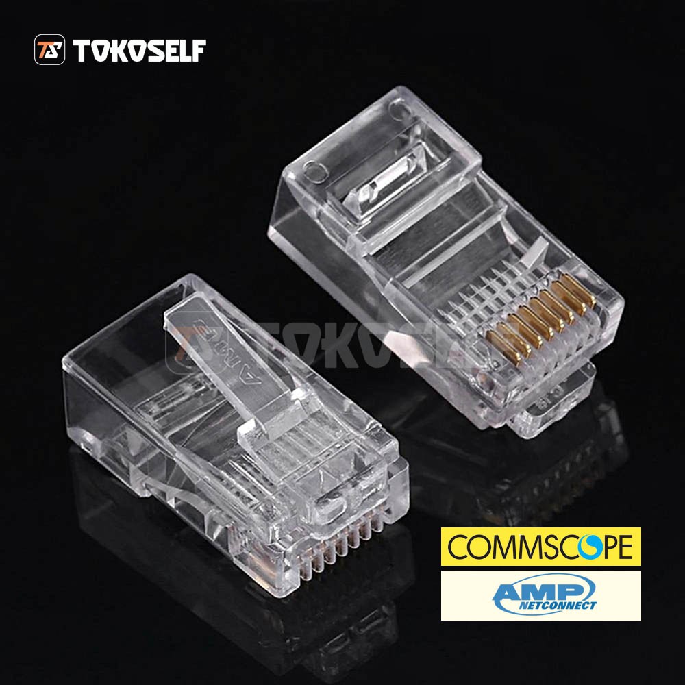 Jual Connector RJ-45 AMP Commscope Konektor RJ45 Kepala RJ 45 Cat5 ...