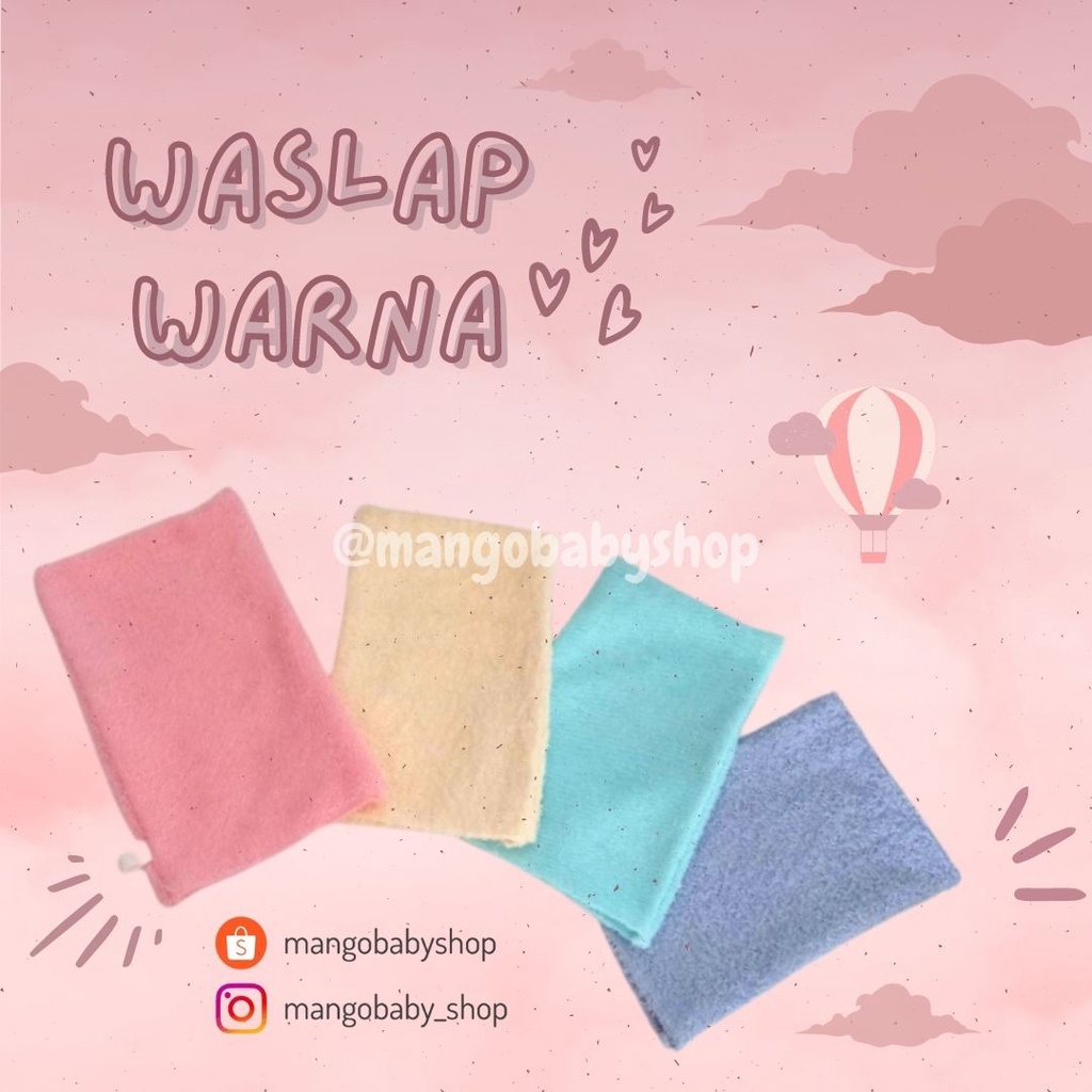 Jual WASLAP TANGAN washlap handuk kotak bahan katun 100% menyerap air ...