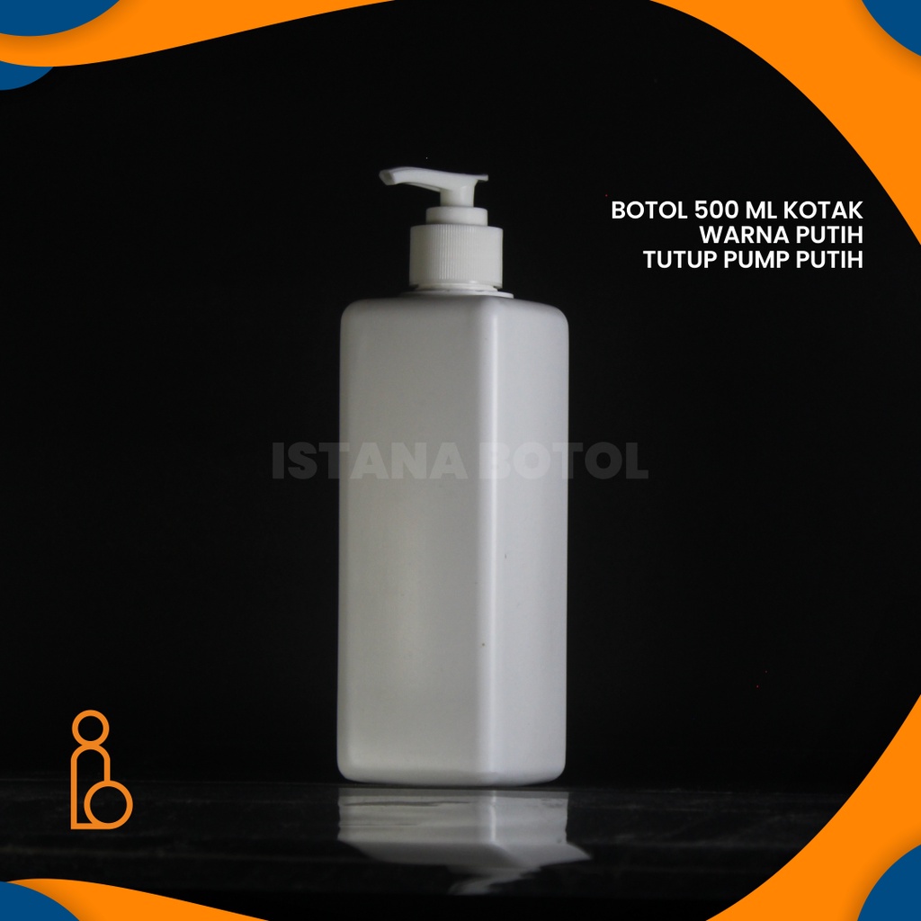 Jual BOTOL PUMP 500ML KOTAK HDPE PUTIH / BOTOL KOTAK PUMP 500ML HDPE PUTIH / BOTOL KOTAK 500ML ...
