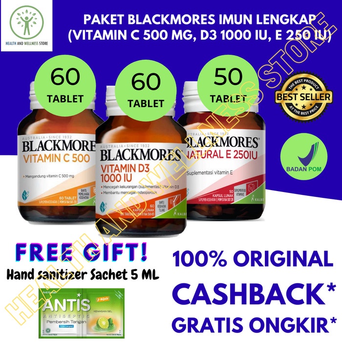 Jual Blackmores Imun Lengkap Vitamin C 1000 Mg Vitamin D3 1000 Iu Vitamin E #98 | Shopee Indonesia