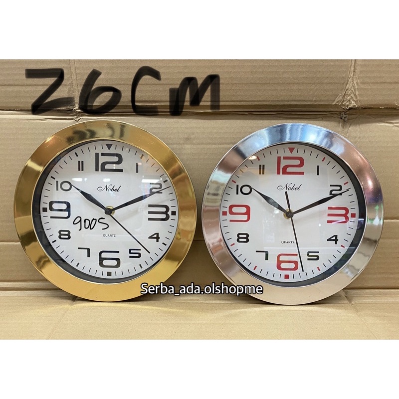 Jual jam dinding merk nobel 9005 diameter 26Cm//COCOK BUAT SABLONAN ...