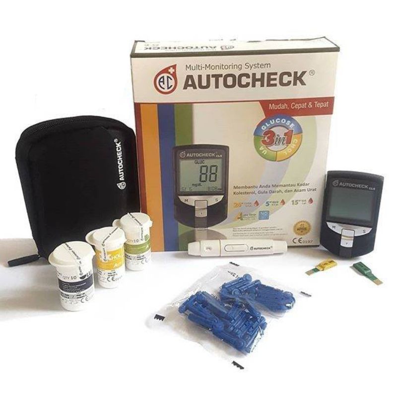 Jual Autocheck 3 in 1 GCU Alat Tes Gula Darah Kolesterol Asam Urat ...
