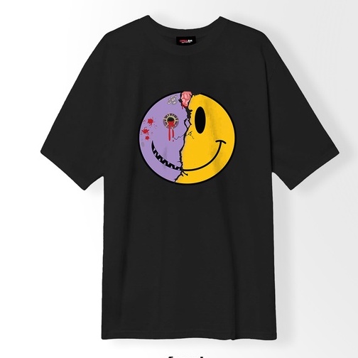 Jual TSHIRT YANG TAK TERLIHAT BLACK SMILEY | Shopee Indonesia