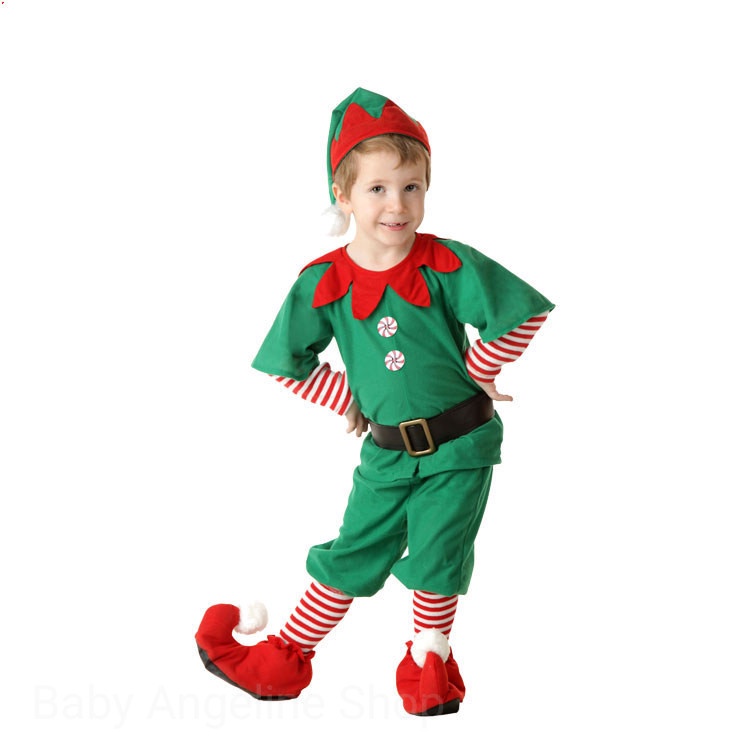 Jual Christmas elf costume toddler kostum anak peri natal gnome ...