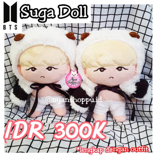 Jual Suga BTS Kpop Doll (satu set dengan outfit/clothes) | Shopee Indonesia