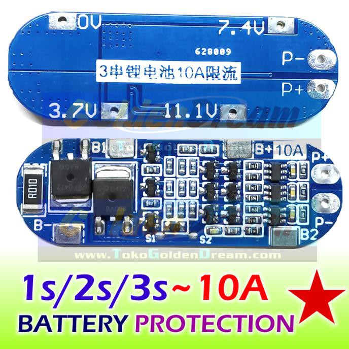Jual BMS 10A Protection Board utk Baterai 1s 2s 3s Lithium Battery ...