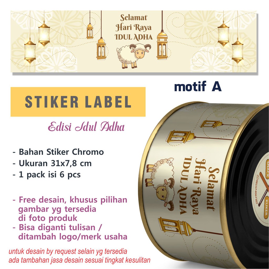 Jual Stiker label Chromo 31x7,8 cm label Toples, Kaleng Makanan Idul ...
