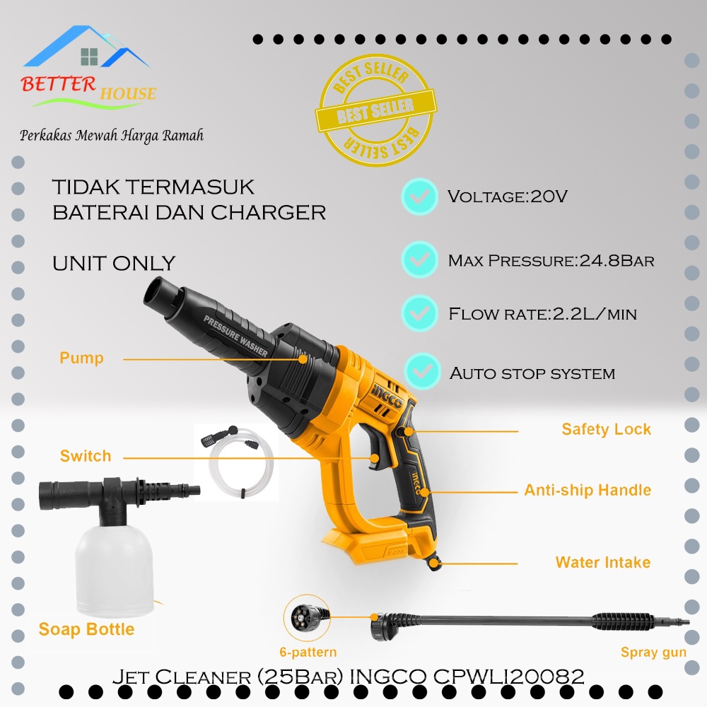 Jual MESIN JET CLEANER HIGH PRSSURE CORDLESS MESIN STEAM CORDLESS ...