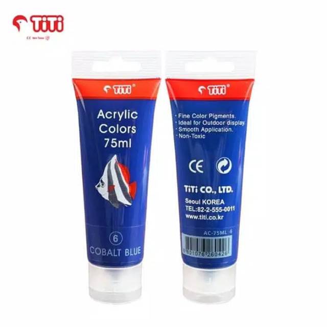 Jual Acrylic Color / Cat Akrilik Titi AC-75ml-6 Cobalt Blue Color ...