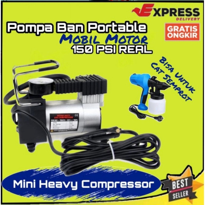 Jual Kompresor Pompa Angin Ban Mobil Portable Heavy Duty Air Compressor ...