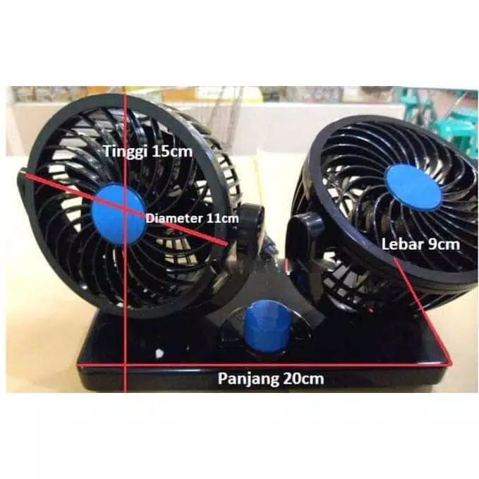 Jual Kipas Angin Mobil 12V Double Fan Colok Lighter Blower BonusDouble ...