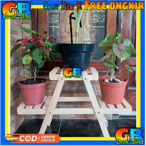 Jual Rak bunga minimalis kayu jati belanda kayu halus murah, tempat pot ...
