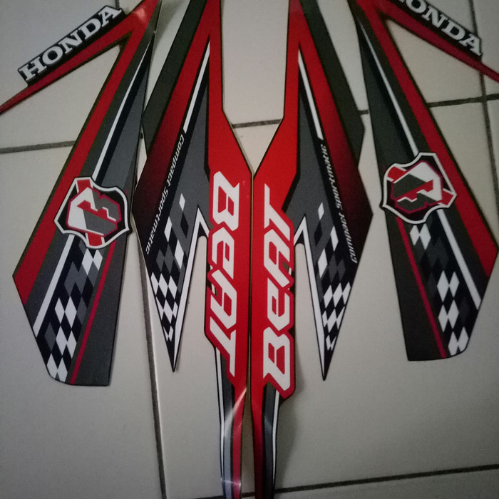 Jual stiker striping honda beat 2018 hitam | Shopee Indonesia