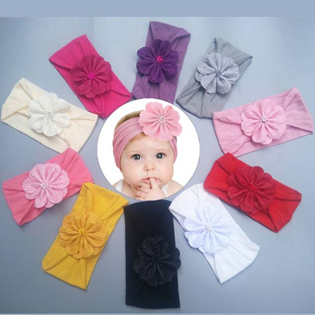 Jual Toko1234. Bandana Bayi Motif Bunga / Bando Bayi / Headwrap ...