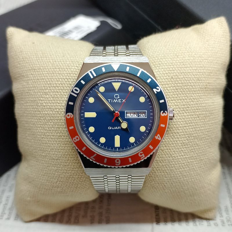 Jual Jam Tangan Timex Q Reissue Blue Dial Fanta Bezel Stainless New ...
