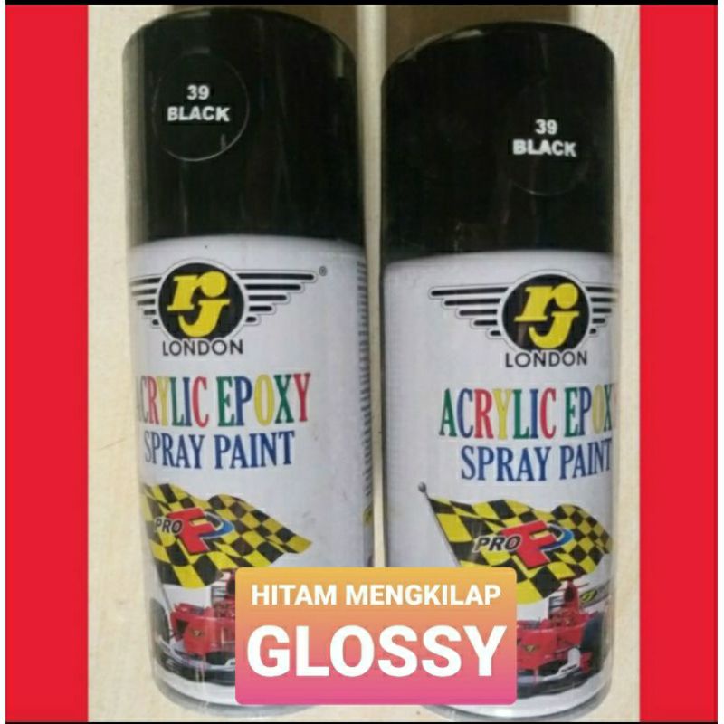 Jual CAT SEMPROT / PYLOX MEREK RJ LONDON WARNA HITAM MENGKILAP/GLOSSY ...