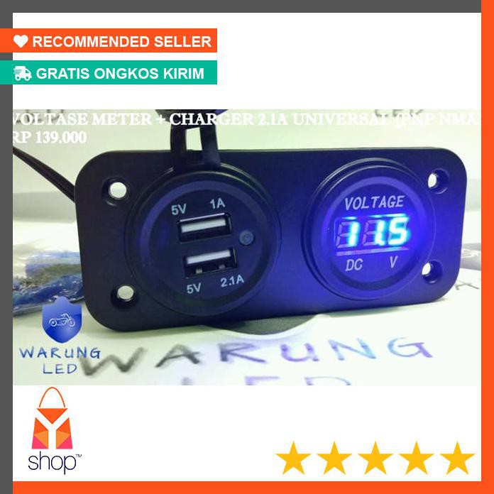 Jual TERPOPULER ! VOLTMETER MOTOR LAYAR LED DAN DUAL CHARGER HINGGA 2.1 ...