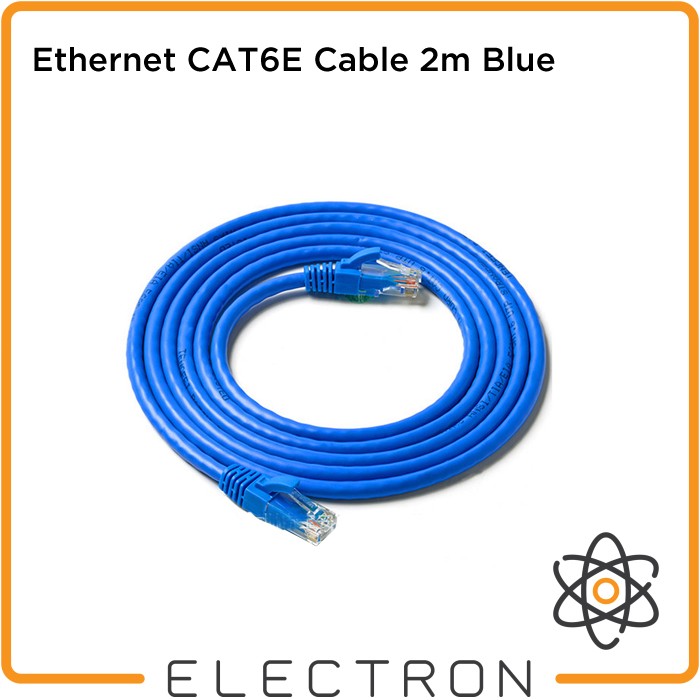 Jual Ethernet CAT6E Cable 2m Blue Kabel LAN RJ UTP CAT6 Straight ...