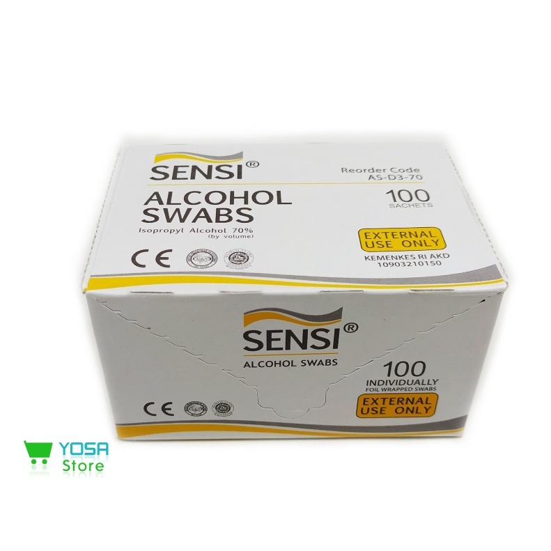 Jual Sensi alcohol swabs ( 1 box isi 100 sachet ) | Shopee Indonesia