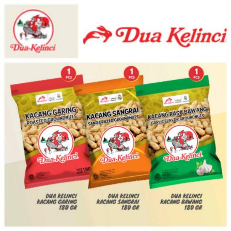 Jual Dua Kelinci Kacang Kulit / Kacang Garing / Sangrai / RASA Bawang / Garlic Nut 75gr / 180gr ...