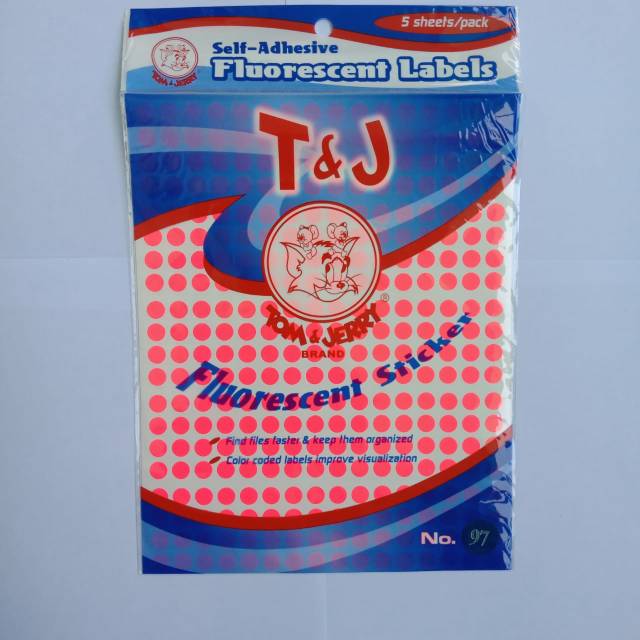 Jual LABEL / STICKER / Label Tom & Jerry Bulat No. 97 (8mm) Warna Pink ...