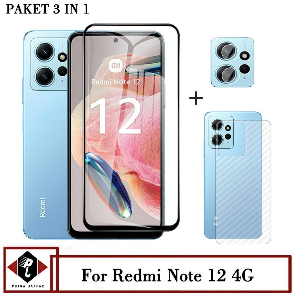 Jual Paket 3in1 Terbaru Tempered Glass Layar Redmi Note 12 4G Free Anti ...
