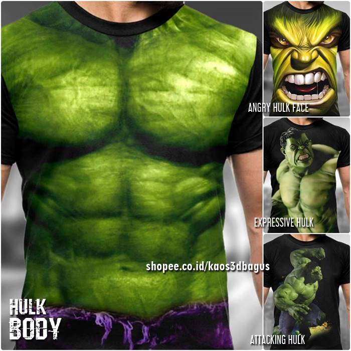Jual KAOS HULK The Incredible Hulk KAOS SUPERHERO Marvel AVENGERS Kaos ...