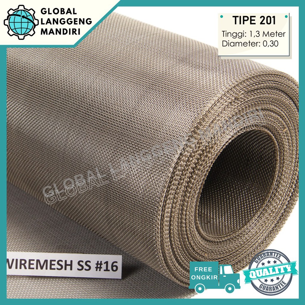 Jual WIRE MESH 16 STAINLESS (201) 0.30MMX1.3MX1M /KAWAT NYAMUK/WIREMESH ...