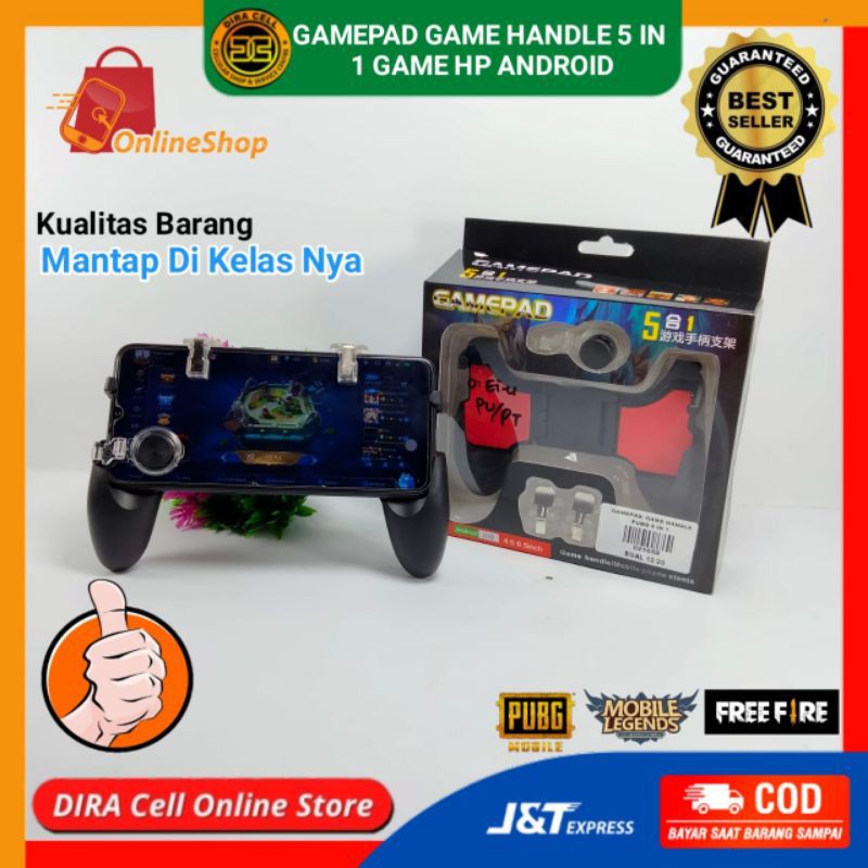 Jual GAMEPAD GAME HANDLE 5 IN 1 GAME HP ANDROID IOS JOYSTICK GAMING ...