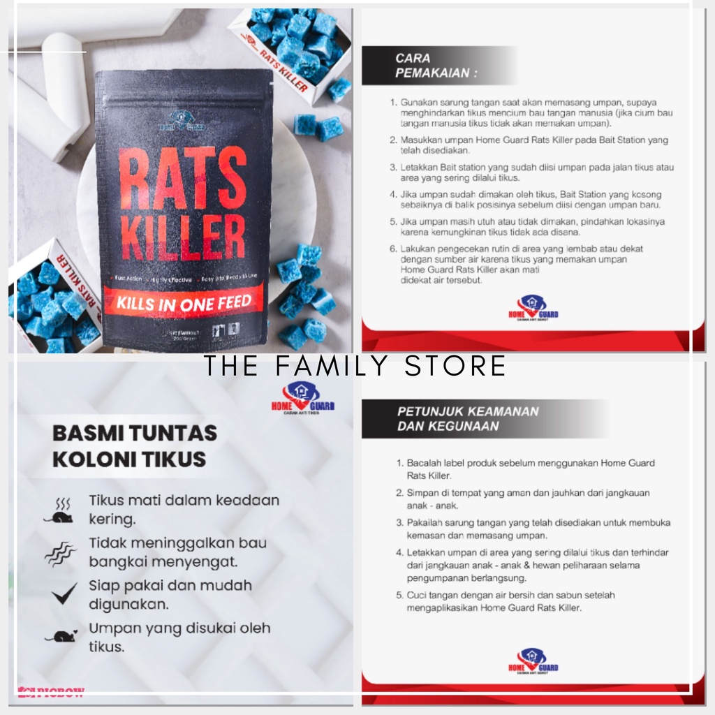Jual Home Guard Rats Killer 100gr/200gr Racun Tikus Mati Kering, Tidak ...