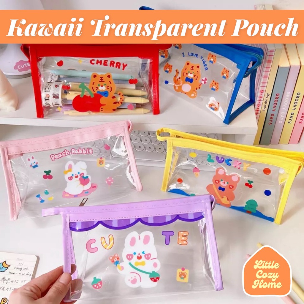 Jual Kawaii Transparent Pouch / Tempat Pensil Transparant Korea Zipper ...