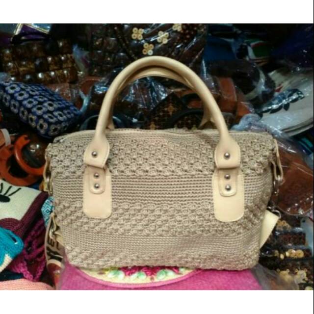 Jual TAS RAJUT KERJA HOBO BAG - BAHAM BENANG RAJUT NYLON - SOVENIR KHAS ...