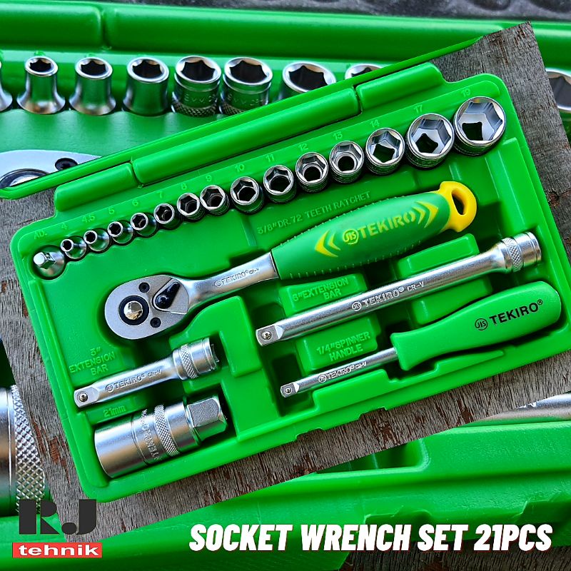 Jual Tekiro Kunci Sok Sock Hand Socket Set 21pcs Murah | Shopee Indonesia
