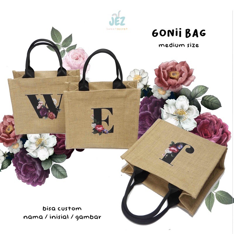 Jual TAS GONI CUSTOM NAMA WATERPROOF TAS PANTAI BALI ETNIK BEACH BAG ...