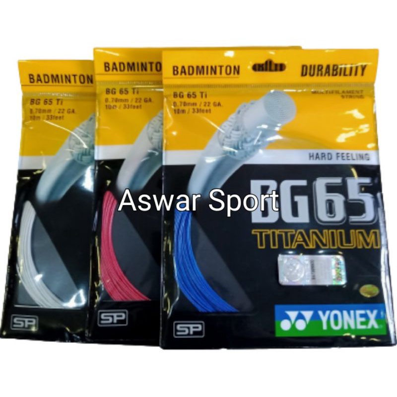 Jual SENAR Raket badminton YONEX BG 65 TITANIUM original | Shopee Indonesia