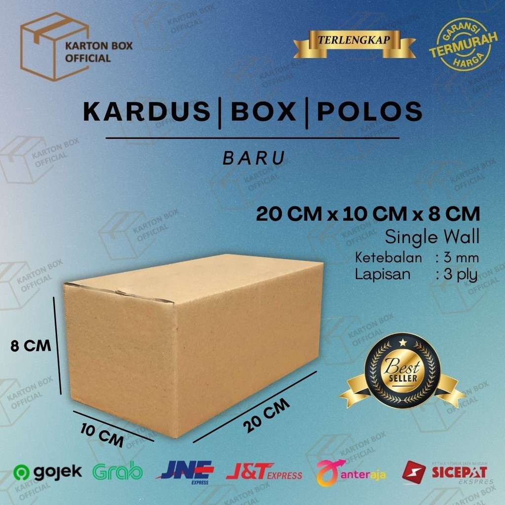 Jual Kardus Karton Box 20x10x8 CM Kotak Dus Packing Packaging Polos ...