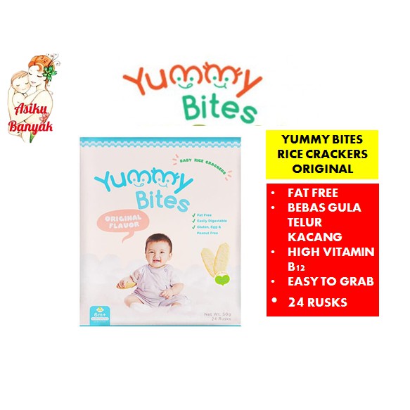 Jual yummy bites baby rice crackers original | baby bayi mpasi snack ...
