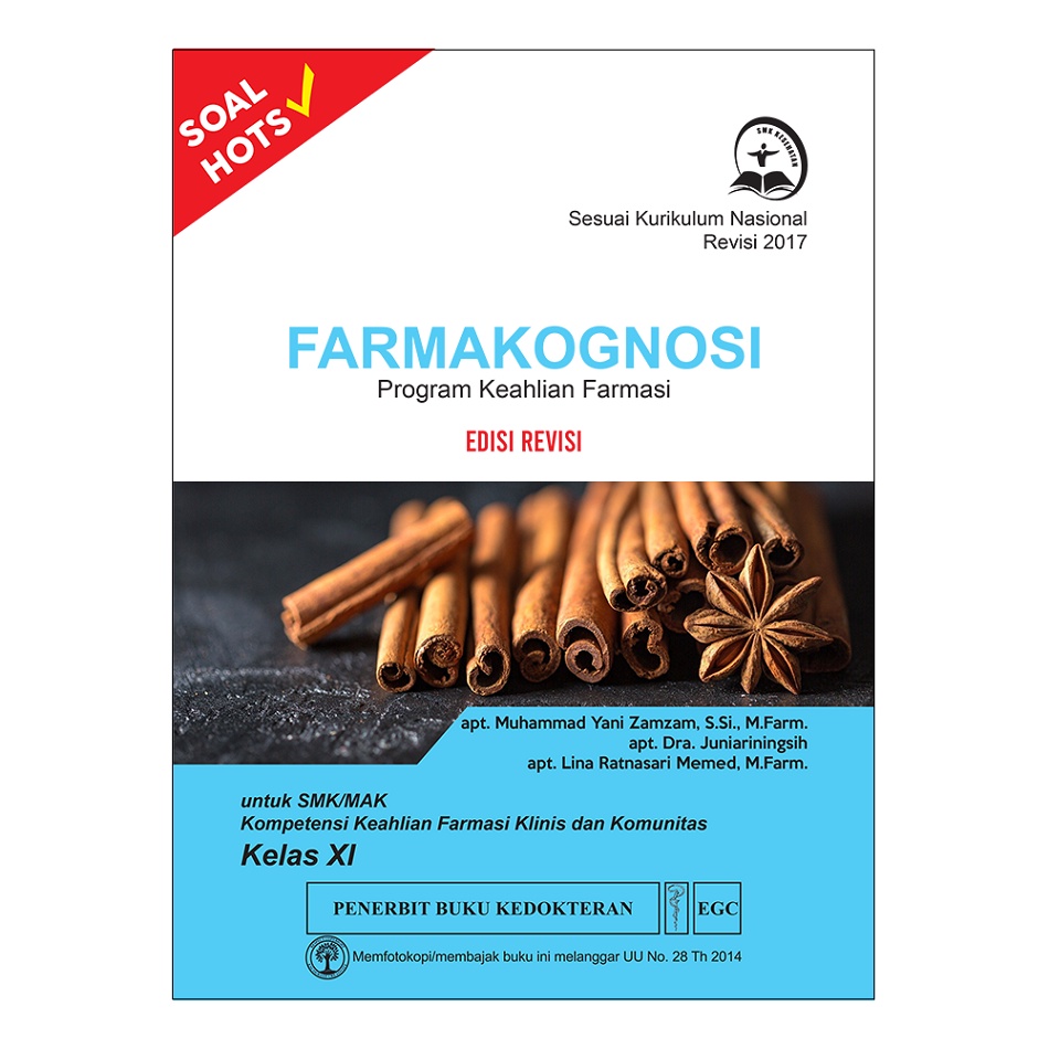 Jual Buku ORI - Buku Farmakognosi Edisi Revisi SMK MAK FARMASI KLINIS KOMUNITAS Kelas XI ...