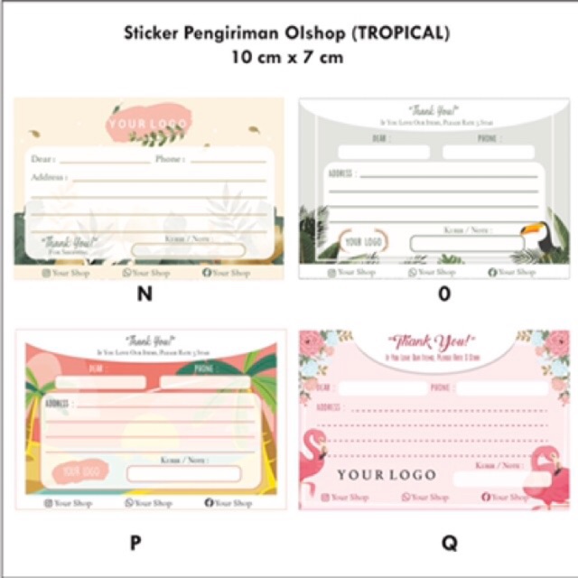 Jual sticker pengiriman olshop stiker alamat fragile custom lucu ...