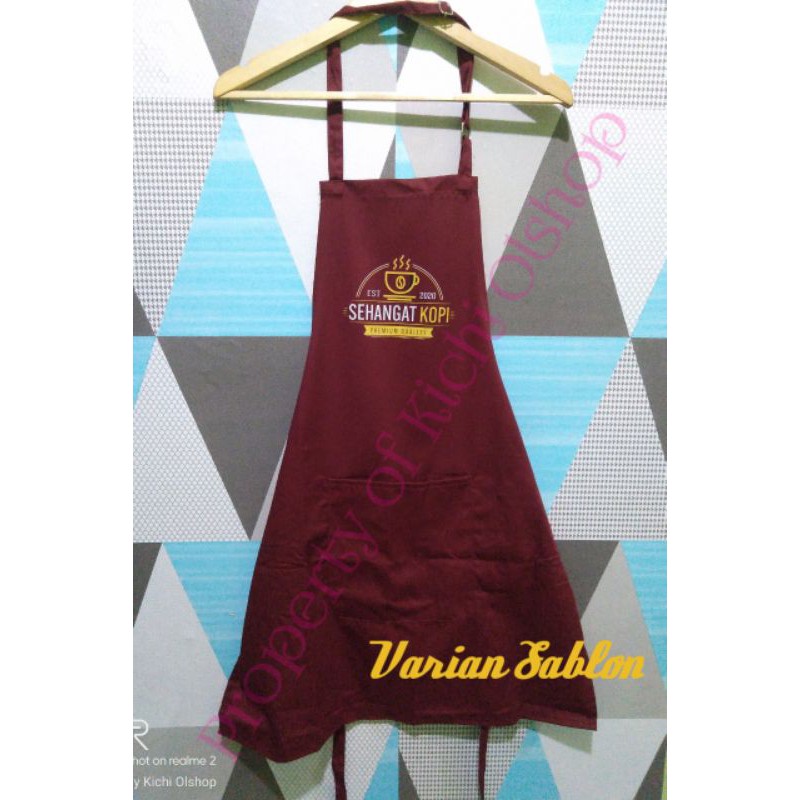 Jual APRON CUSTOM DESIGN SUKA SUKA AMERICAN DRILL APRON BARISTA ...