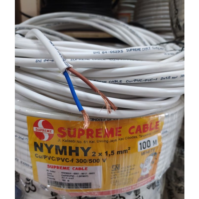 Jual Kabel serabut NymHy 2x1,5mm SUPREME Harga per meter | Shopee Indonesia