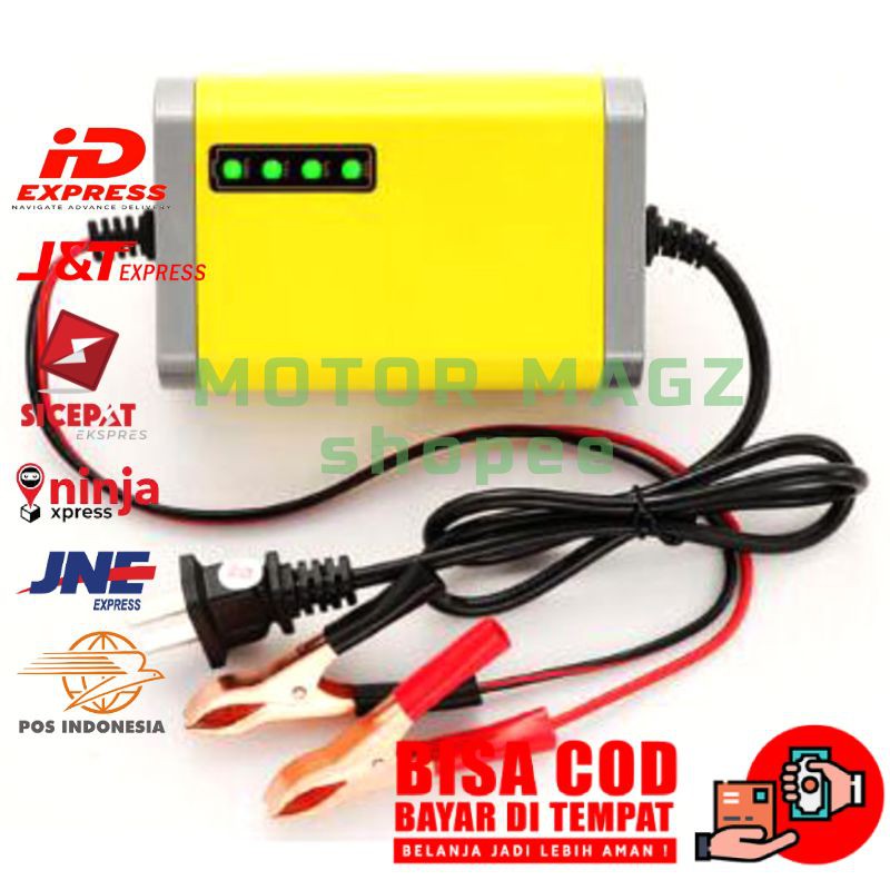 Jual Charger Aki Motor 12V 2A ada Indikator LED | Shopee Indonesia