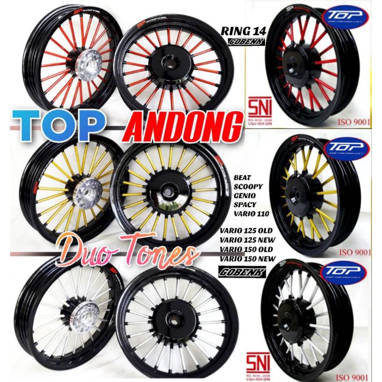 Jual VELG TOP RACING WHEEL ANDONG UK 215 250 RING 14 BEAT SCOOPY GENIO ...