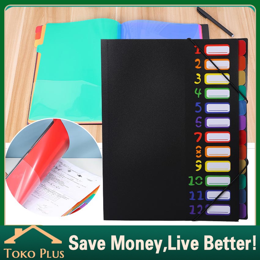 Jual 12 Pockets Map File Dokumen A4 Dokumen Keeper File Organizer ...