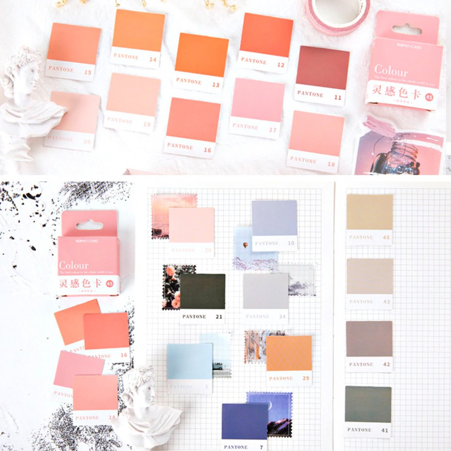 Jual PANTONE COLOR CHART FLAKE STICKERS 45PCS UNTUK JOURNAL/NOTES ...