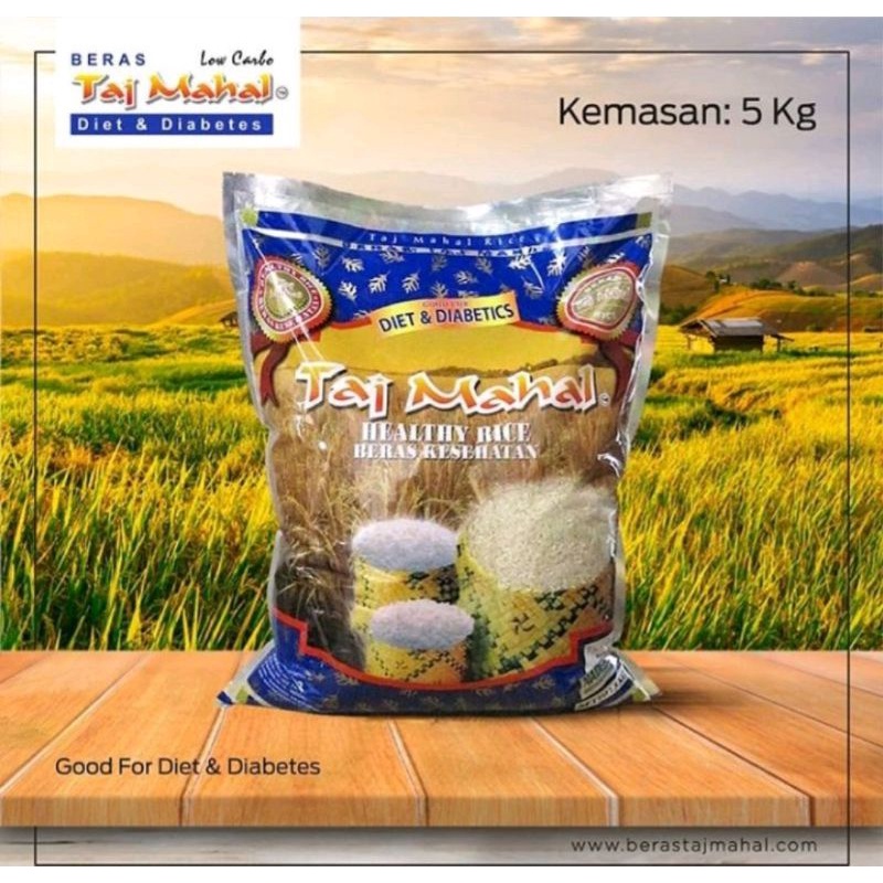 Jual Beras Taj Mahal / beras diet / beras diabetes kemasan 5kg | Shopee ...