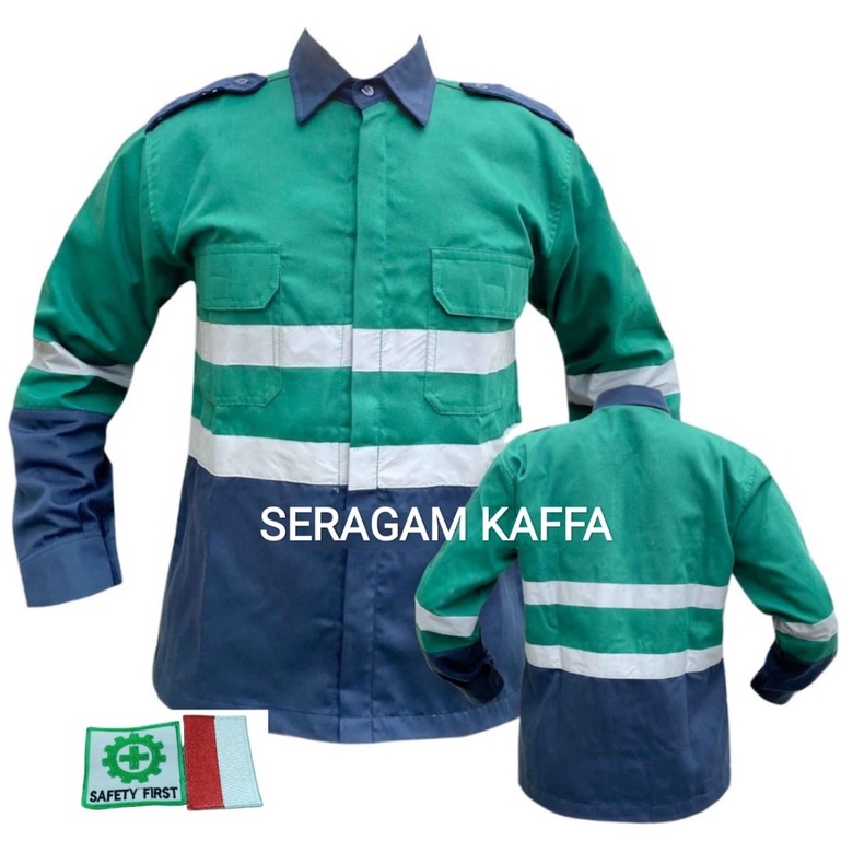 Jual Wearpack Safety Seragam Kerja seragam kombi Lengan Panjang Hijau ...