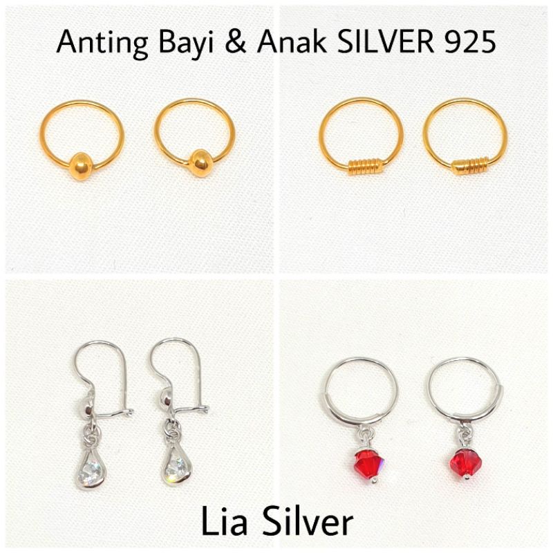 Jual Anting Bayi & Anak SILVER 925 - Perak Lapis Emas Kuning & Putih | Shopee Indonesia