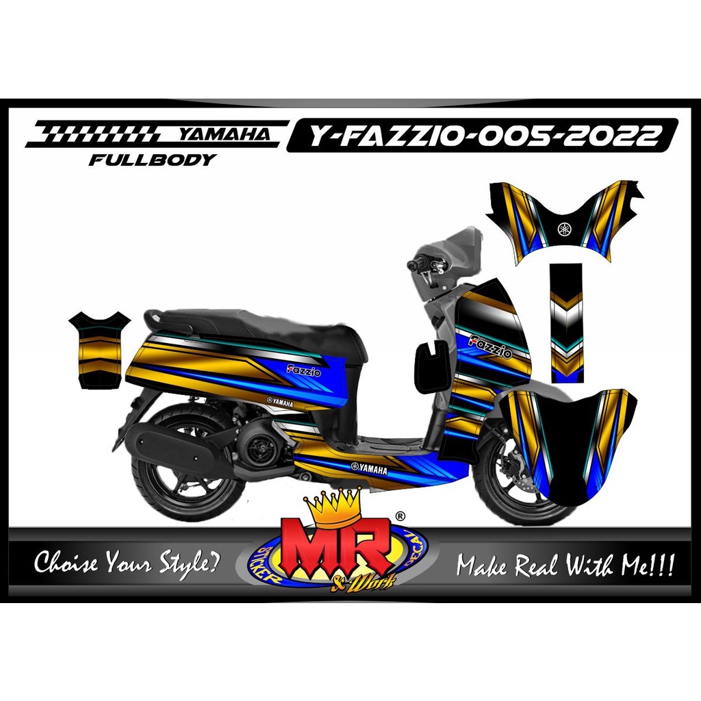 Jual Stiker FullBody Decal Stiker Motor Yamaha Fazzio Grafis Sporty ...